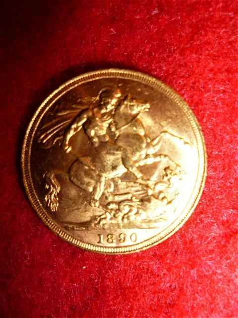1890 GOLD SOVEREIGN - Victoria Jubilee Head - London Mint Coin, Queen ...