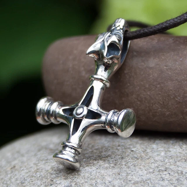 VIKING WOLF CROSS Necklace 925 Sterling Silver Icelandic Norse Jewelry ...