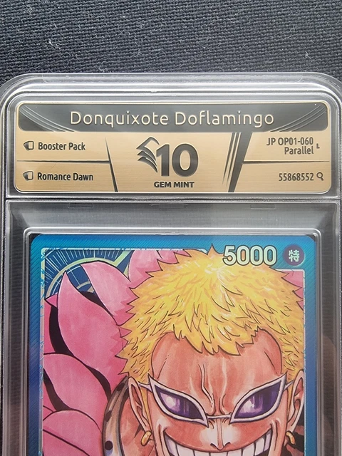 ONE PIECE CARD Game Donquixote Doflamingo OP01-060 Leader Parallel TCC 10 psa EUR 285,00 ...