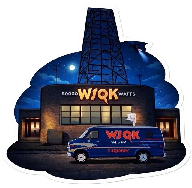 STRANGER THINGS - WSQK 94.5 - THE SQUAWK - BLUE VAN - BULDING - Decal ...