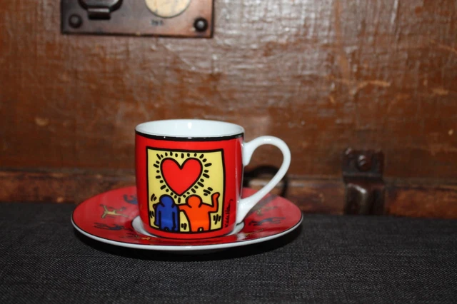 KEITH HARING ESPRESSOTASSE Unterteller Könitz Espressotassen Set Rot ...