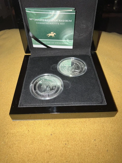 RED RUM 50th Anniversary Commemorative Set Of 2 Coins Race Horse £95.00 ...