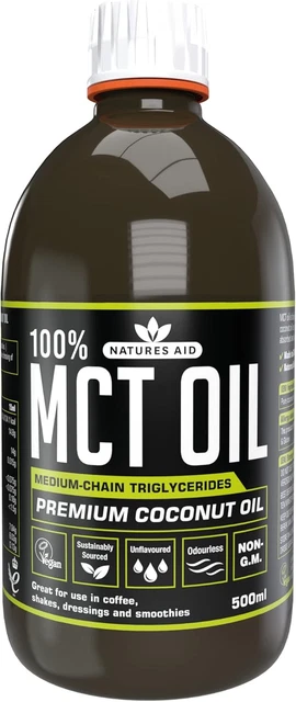 100% MCT OIL 500ml - Premium Coconut Energy Boost, Keto Friendly £11.94 ...