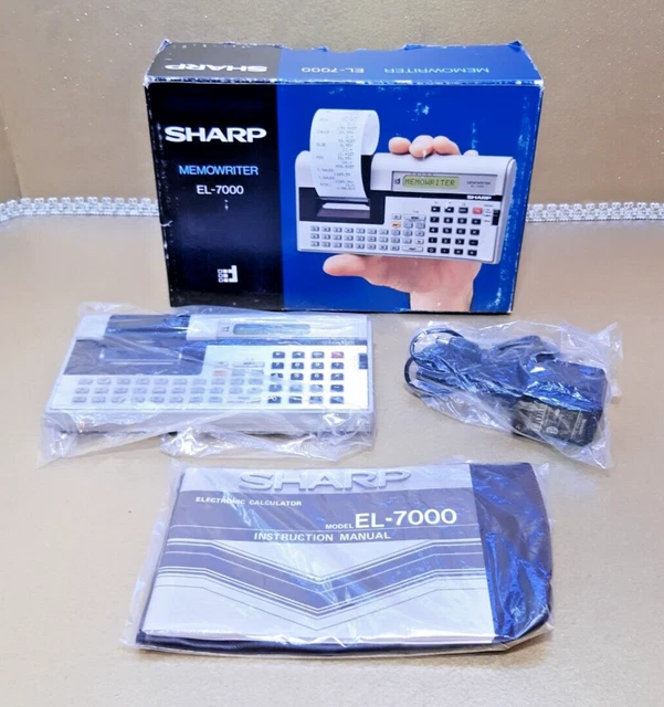 RETRO SHARP MEMOWRITER EL-7000 In Box w Carrying Pouch Made In Japan ...