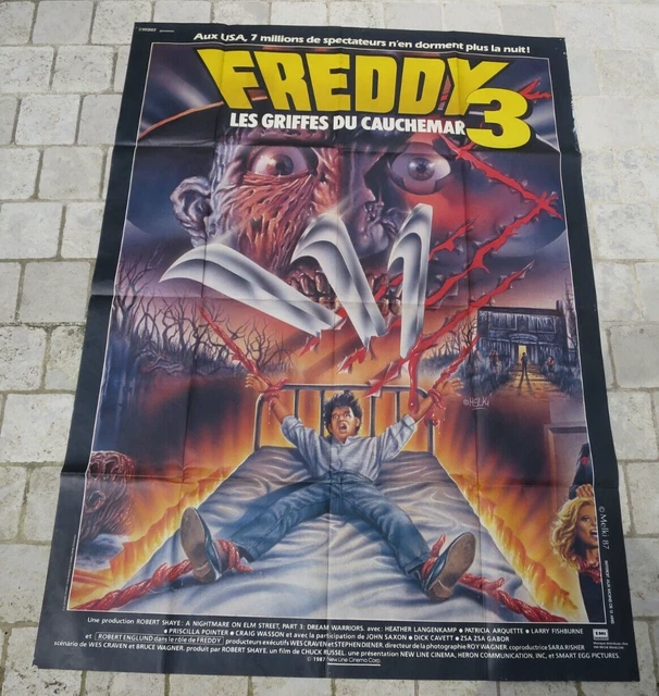 ANCIENNE AFFICHE DE cinéma film d'horreur FREDDY 3 Les Griffes du Cauchemar EUR 30,00 - PicClick FR