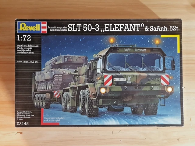 REVELL 03145 PANZERTRANSPORTER SLT 50-3 ELEFANT & SaAnh. 52t 1/72 Model ...