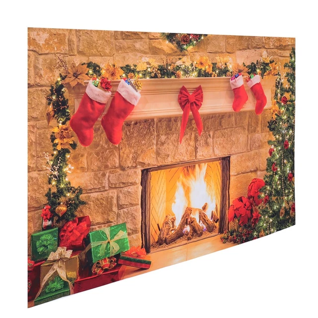 PHOTOGRAPHY BACKDROP CHRISTMMAS Fireplace Holiday Booth Backdrops $41. ...