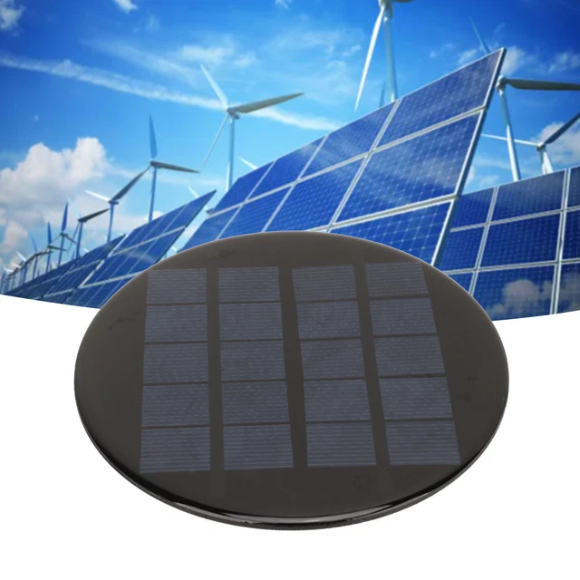 MINI ROUND SOLAR Cell Panel 1.1W 5V 120mm Rechargeable 3.7V Battery ...
