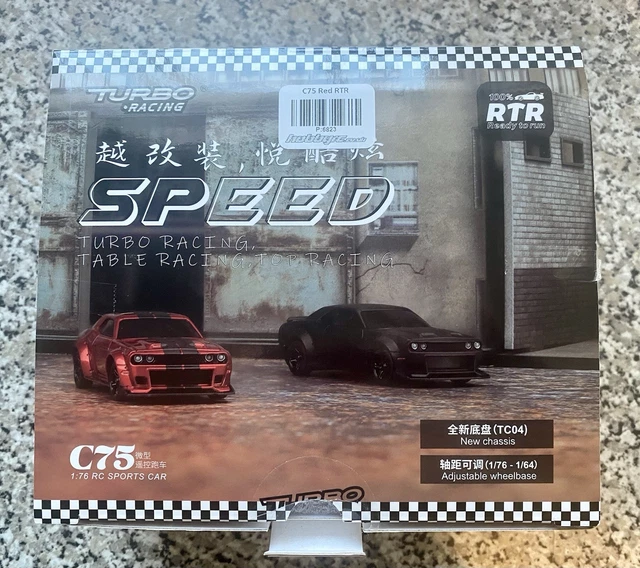 TURBO RACING C75 Red RTR 1:76 Scale RC Drift Car/sports car Boxed ( New ...