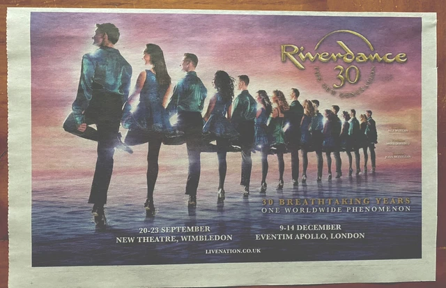 RIVERDANCE 30 YEARS Tour Date London 2025 Ad News Advert Mini Poster ...