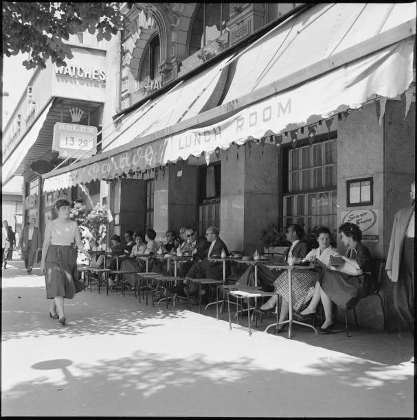 STREET CAFE AT Paradeplatz Zurich 1958 Old Historic Photo $9.00 ...
