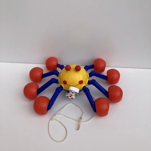 VINTAGE RETRO KIDDICRAFT Webster The Spider Pull Along 1980s Toy Spider ...