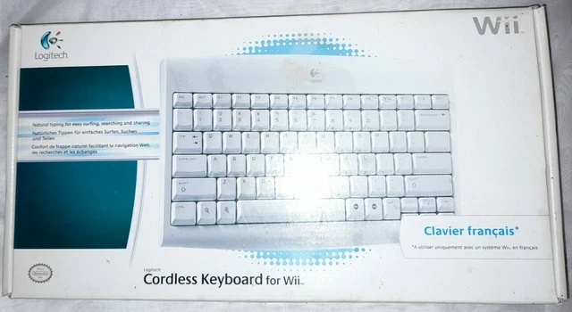 LOGITECH WII NINTENDO Azerty Keyboard / Accessory Cordless Keyboard ...