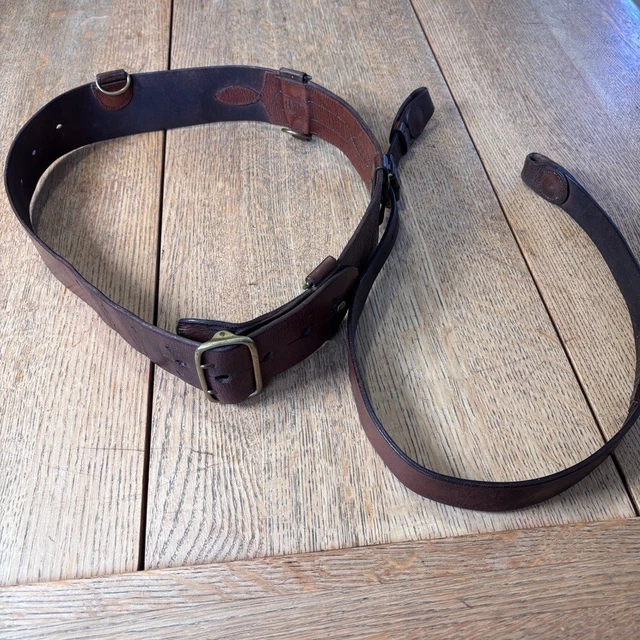 WW2 ERA BRITISH Army Officers Sam Brown Belt And Shoulder Strap Leather ...