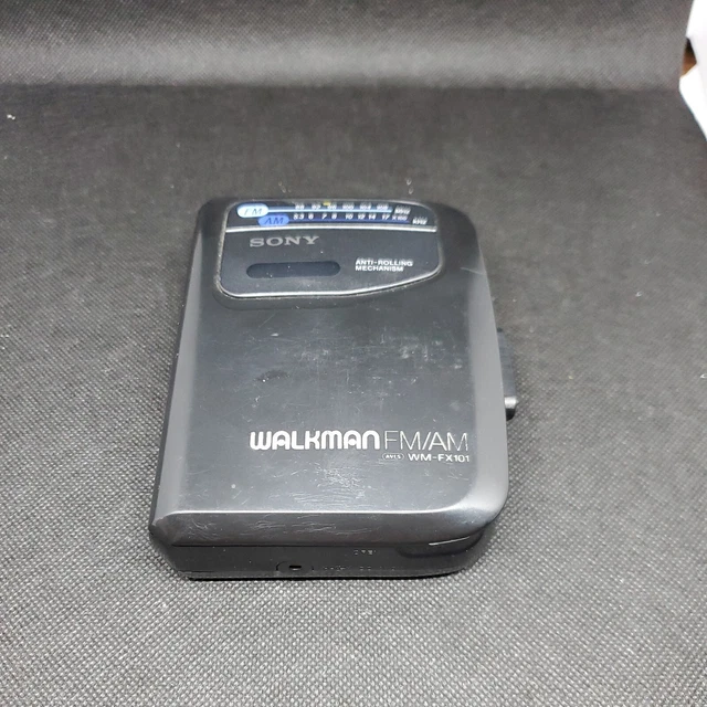 SONY WALKMAN PORTABLE AM/FM Radio Cassette Player Model WM-FX101 Black ...