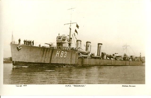 HMS RIGOROUS 1916 Royal Navy WWI destroyer Admiralty R-class RP ...