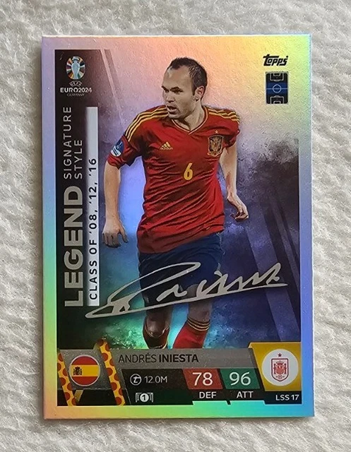 TOPPS MATCH ATTAX UEFA EURO 2024 Legend Signature Style Andrés Iniesta ...