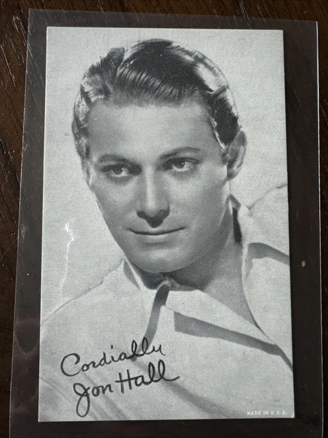 EXHIBIT CO. ARCADE ACTOR CARD 1940's JON HALL!! RARE, POPULAR CARD!! $2 ...
