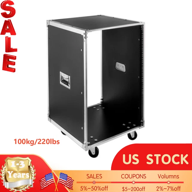 16U SERVER RACK Open Frame Rolling Network Data Rack w/ Casters 4 Post ...