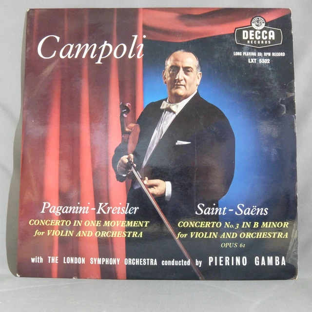 DECCA LXT 5302 Paganini-Kreisler/Saint-Saens: Violin Concerto CAMPOLI ...