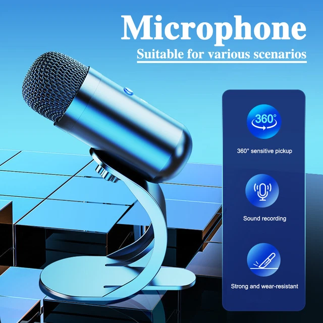 DESKTOP USB MICROPHONE Speech Speaker PC Mic Gaming Wired Laptop ...