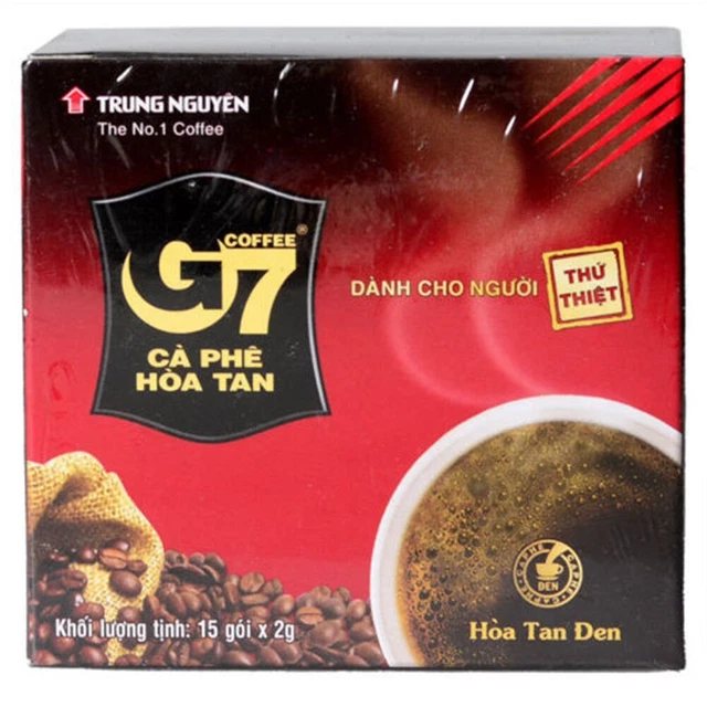 G7 PURE BLACK Instant Coffee Trung Nguyen Vietnamese Coffee 15/30/45 ...