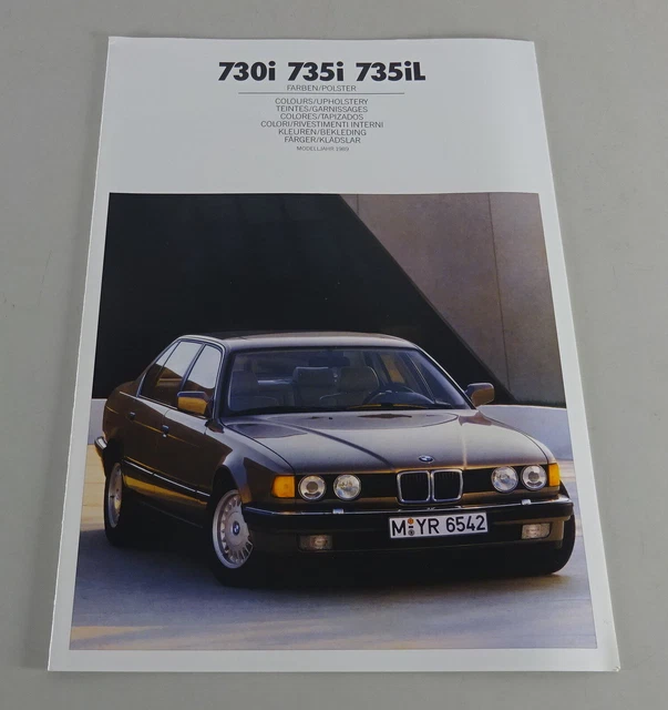 PROSPECTUS/BROCHURE COULEURS/COUSSIN BMW E32 7er 730i/735i/735iL De 01/1989 EUR 22,32 - PicClick FR