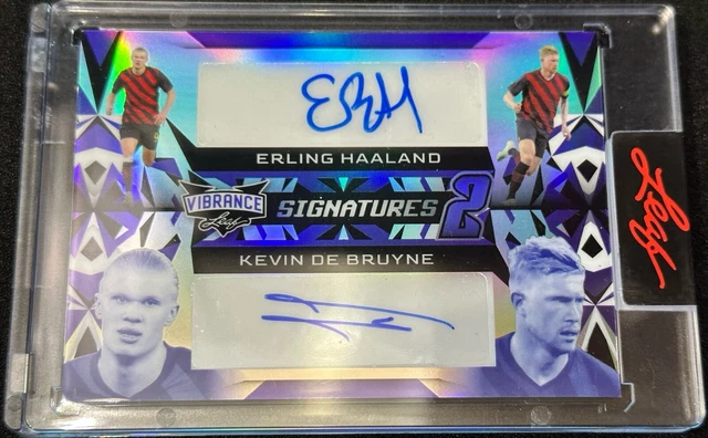 ERLING HAALAND * Kevin De Bruyne 2023 Leaf Vibrance Sig 2 Dual Auto 2/4 ... ERLING HAALAND * Kevin De Bruyne 2023 Leaf Vibrance Sig 2 Dual Auto 2/4 ...