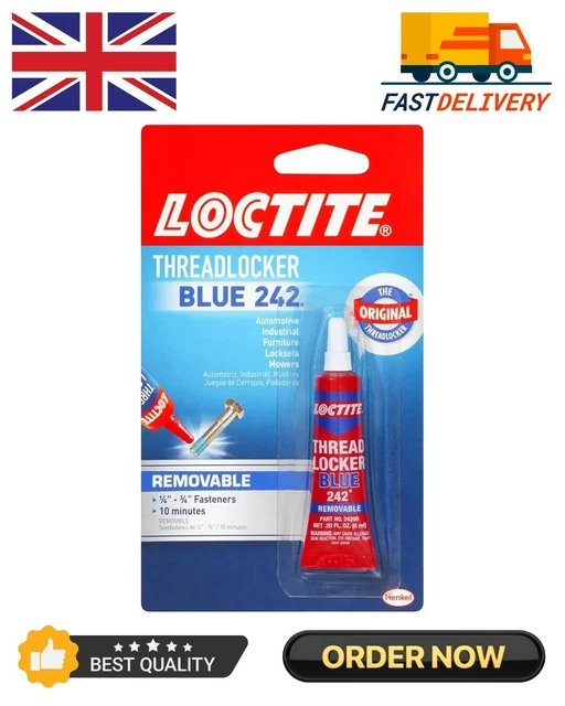 LOCTITE 209728 HEAVY Duty Threadlocker, 0.2 oz, Blue 242, Single Thread ...