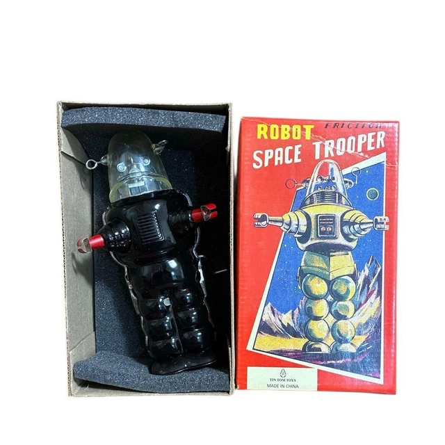 SPACE TROOPER TIN Robot, Friction, Mint Unused, Vintage, Black $163.91 - PicClick AU