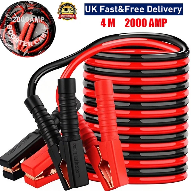 4+4M HEAVY DUTY Jump Leads 2000AMP Car Van Battery Starter Booster ...