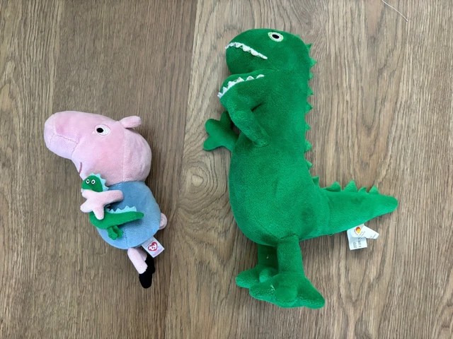 11 INCH MR Dinosaur Peppa Pig Soft Toy Teddy Plushie & 6 Inch TY George ...