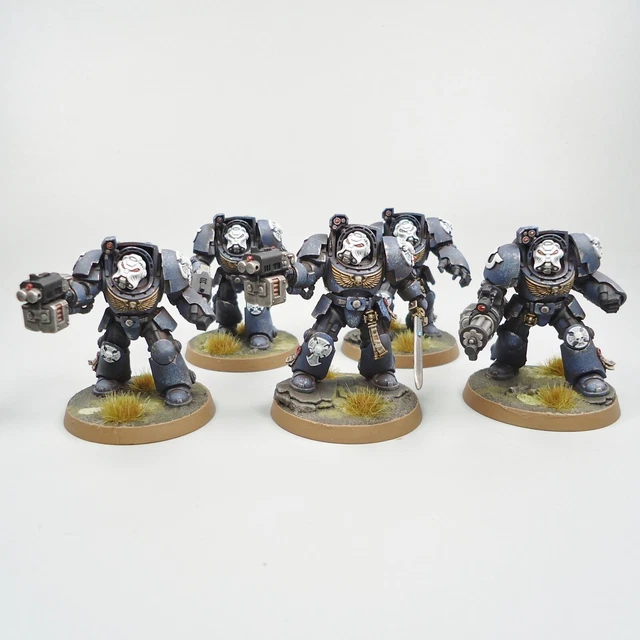 WARHAMMER 40K ARMY Space Marines Ultramarines Terminator Squad Painted ...
