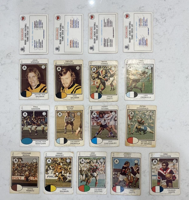 LOT OF 17 different 1975 Scanlens League ARL NSWRL NRL Vintage Rare ...