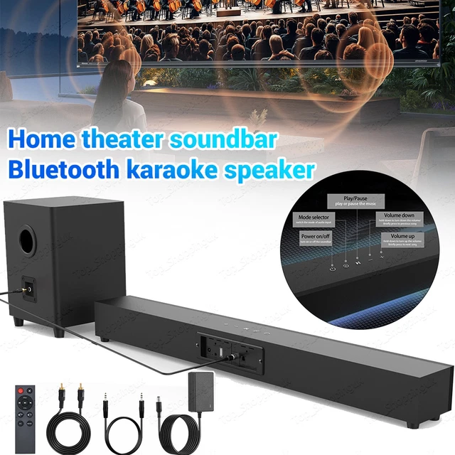 BLUETOOTH SPEAKER SOUNDBAR with Subwoofer for TV Home Theater Deep Bass ...