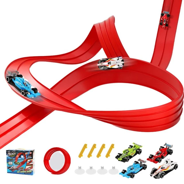 ASSEMBLED TRACK ALUMINUM Alloy Racing Car Gravity Inertia Sliding Track ...