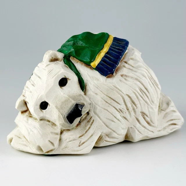 DAVID FRYKMAN PORTFOLIO Polar Bear Figurine Lying Down Scarf Vintage ...