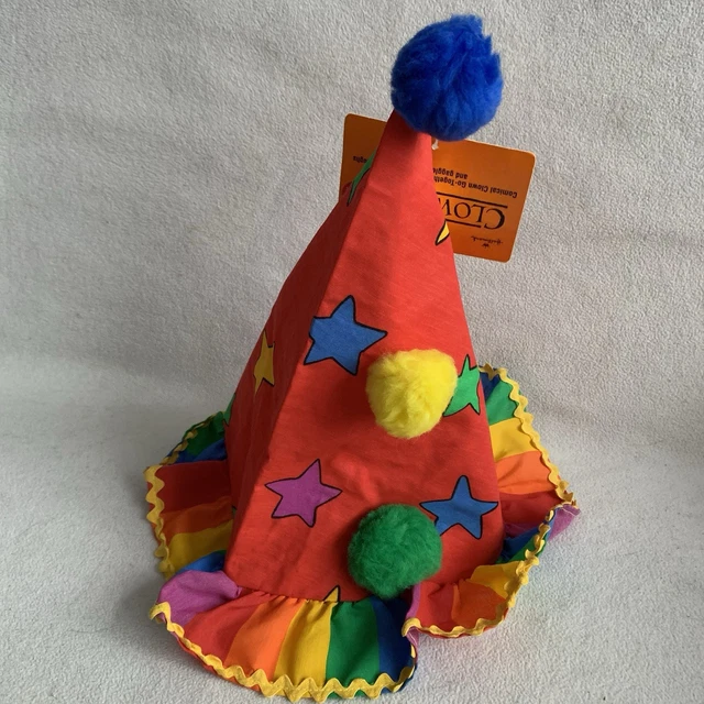 VINTAGE HALLMARK HALLOWEEN Boo Bazaar Clown Hat Costume Rainbow NEW £15 ...