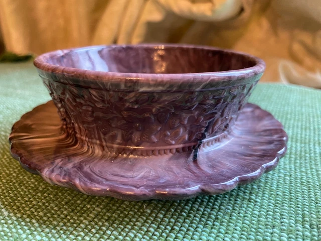 VICTORIAN PURPLE MALACHITE slag glass bowl Davidson's £19.36 - PicClick UK