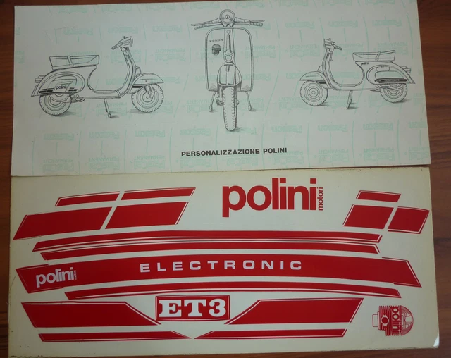 AUFKLEBER VINTAGE VESPA ET 3 POLINI STICKERS SET DECALS ...