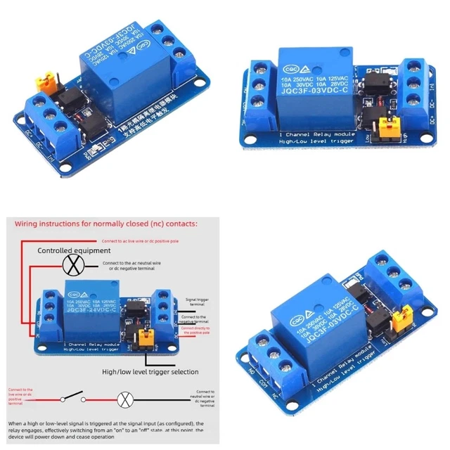 1CHANNEL RELAYS MODULE High Low Level Triggering Optocoupler Isolation ...