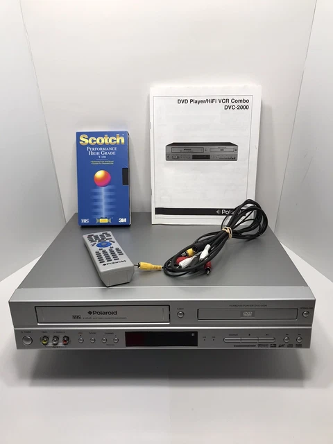 POLAROID HIFI VCR DVD PLAYER COMBO Model DVC-2000 With Remote, Extras ...
