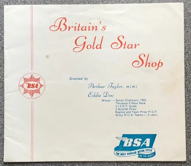 BSA GOLD STAR MOTORCYCLES Spare Parts Price List by Eddie Dow 1960 ...