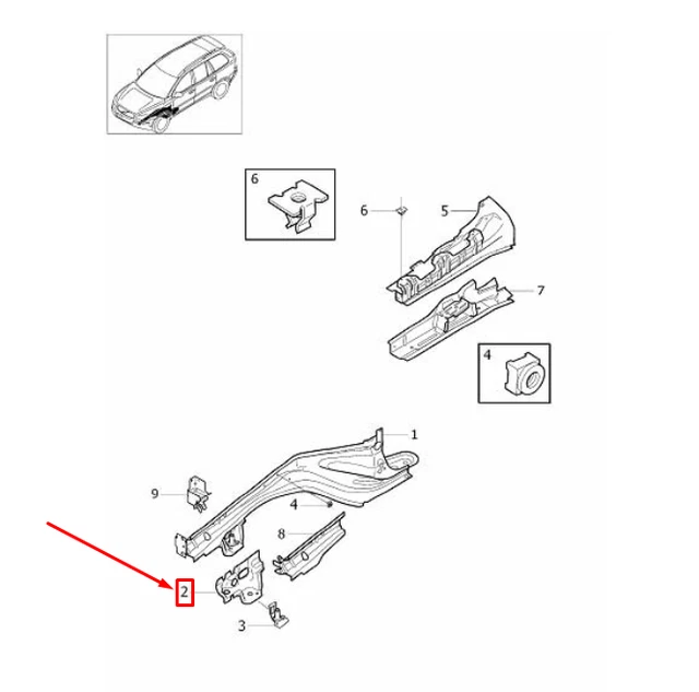 VOLVO XC90 MK1 Rinforzo binario interno anteriore destro 31301089 NUOVO ...