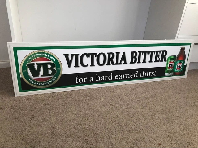 VIC BITTER VB Beer Illuminated Workshop Sign Lightbox Man cave large ...