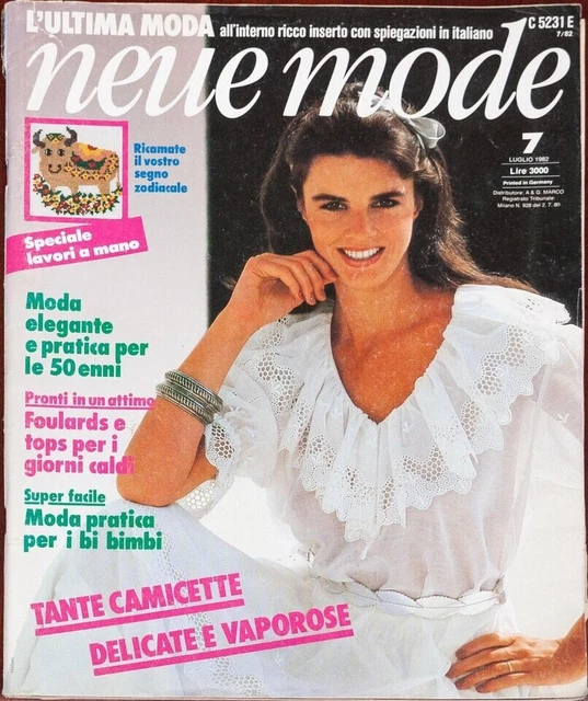 NEUE MODE SEWING Pattern Magazine July 1982 WITH ITALIAN Supplement ...