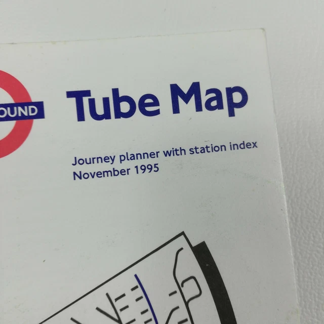 NOVEMBER 1995 LONDON Underground Tube Map Journey Planner Folded ...
