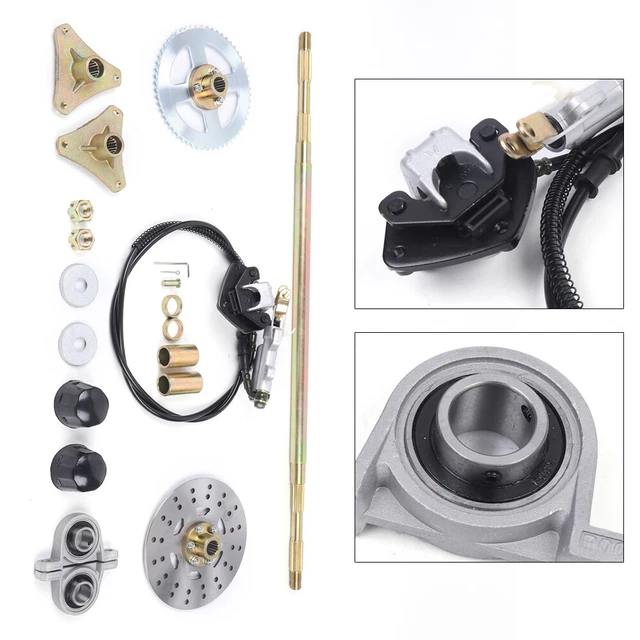 COMPLETE REAR AXLE Kit with Brake Assembly For Go Kart 50cc Quad ATV ...