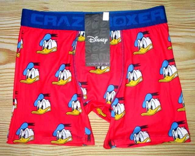 MENS CRAZY BOXER Disney Donald Duck Red Boxer Brief Size L (36/38) £11. ...