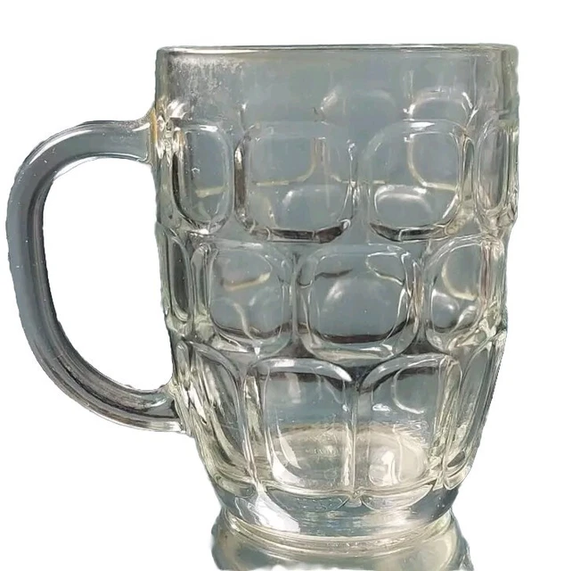 (NEW)VINTAGE CROWN DEMA Glass Beer Mug B509 Thumbprint Design, 0.536KG ...